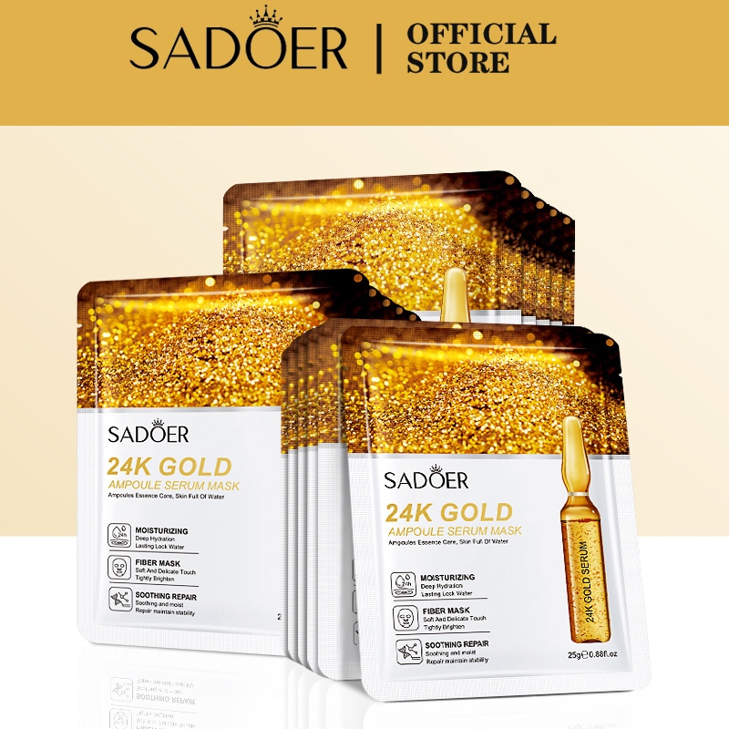 SADOER 24K Facial Mask Moisturizing And Whitening Brighten Anti Aging Skin Care 25g | Shopee ...