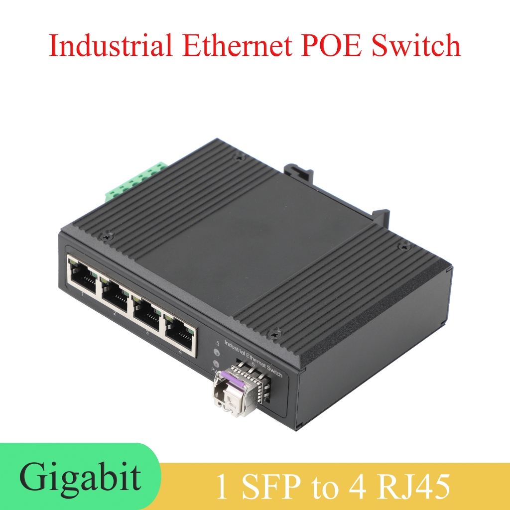 Gigabit SFP Industrial Transceiver 1 SFP to 4 POE 10/100/1000M Fiber ...