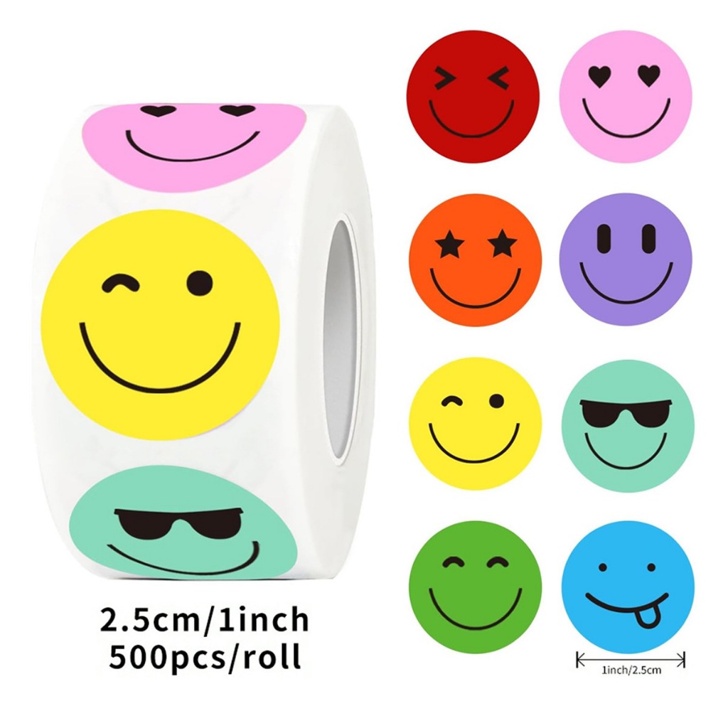 500Pcs Happy Smile Face Stickers for School Reward Behavior Chart, 1 ...