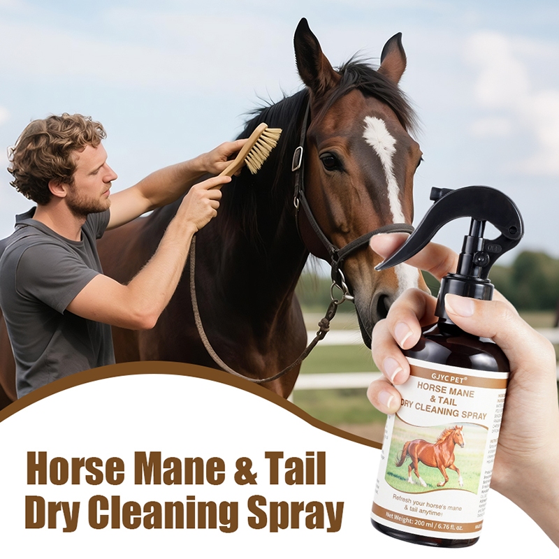 GJYC PET Horse Mane Tail Cleaning Spray 200ml Pet Horse Dry cleaner To ...