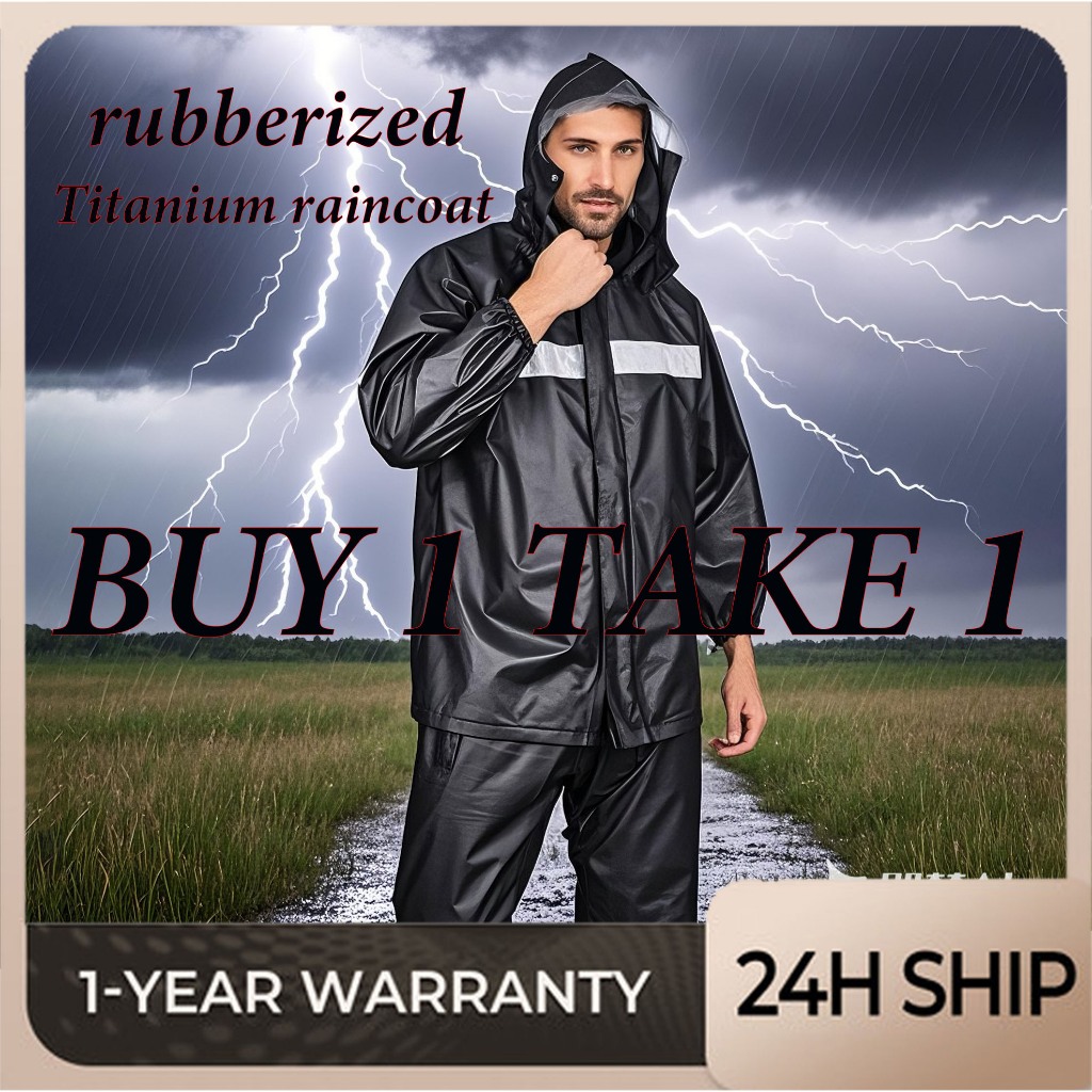 Titanium raincoat rubberized makapal kapote popular upgraded waterproof ...