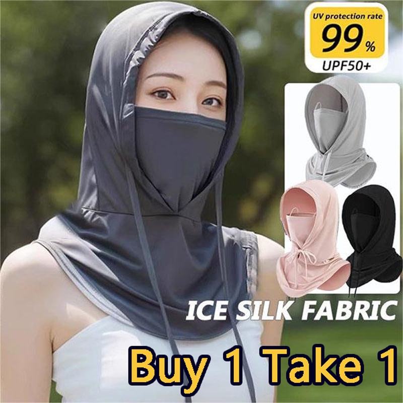 Men And Women Ice Silk Sunscreen Cap Uv Protection Face Mask Design For ...