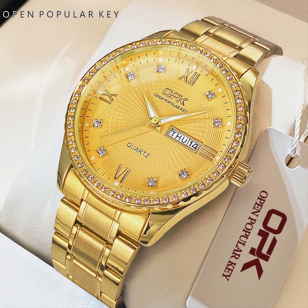 OPK Watch for Men Waterproof Original Stainless Steel Quartz Luminous ...