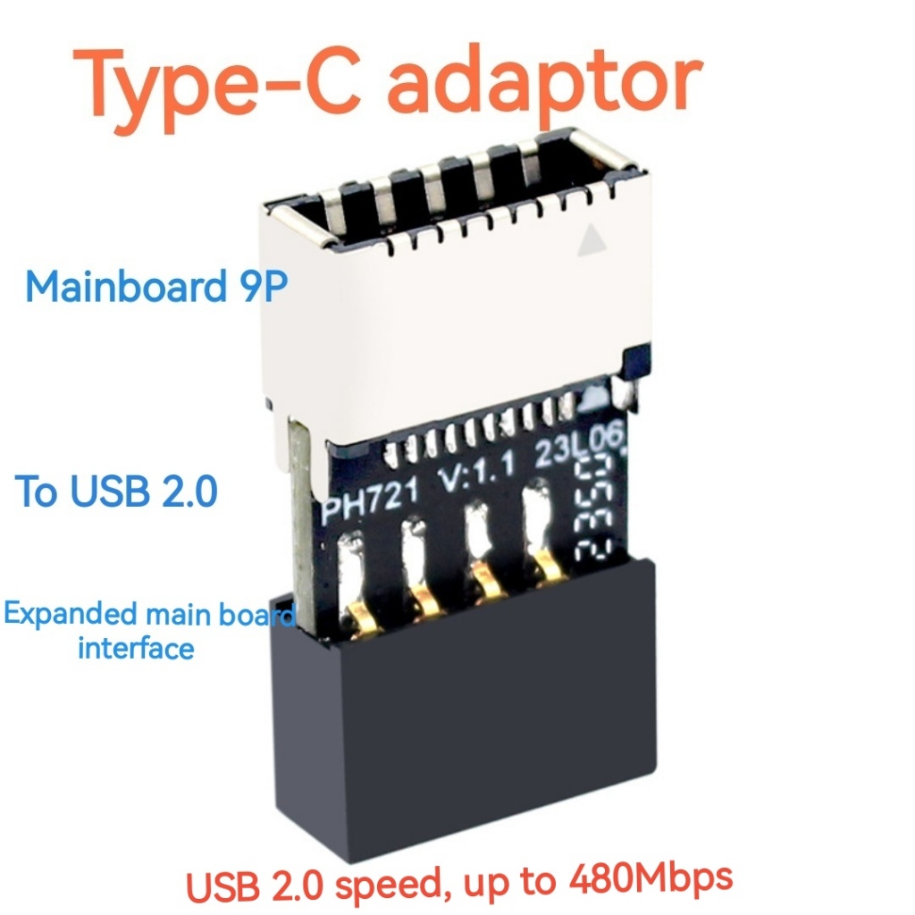 Usb2.0 Motherboard 9PIN Male to TYPE-E Female Adapter Chassis TYPE-C ...