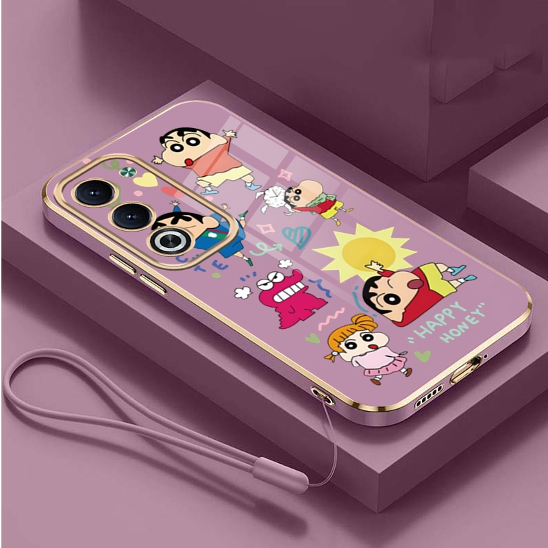 OPPO A5 A5x 5G Crayon Shin-chan Glossy Plating Case Funny Cover Classic ...