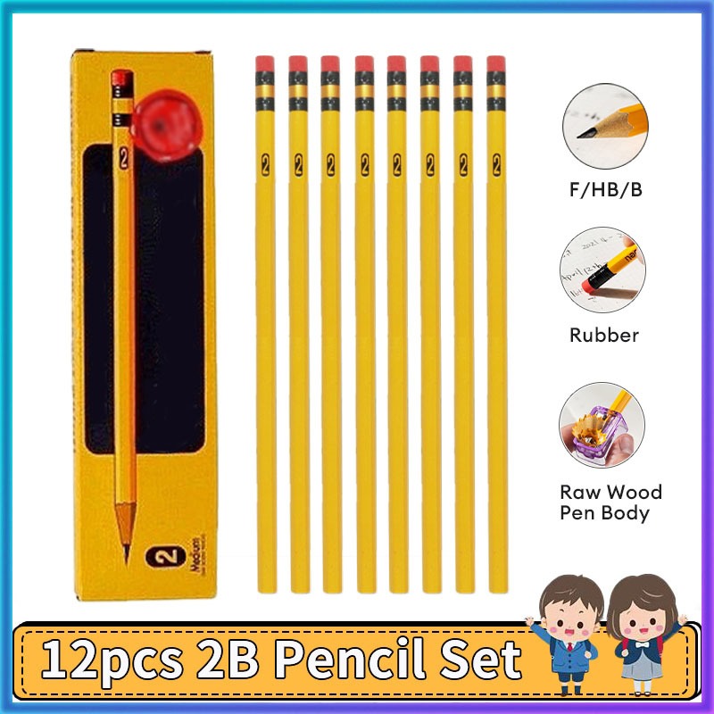 12 Pcs Sketch Pencil Set 2H-8B Bох Pencils Set Painting Drawing pencils ...