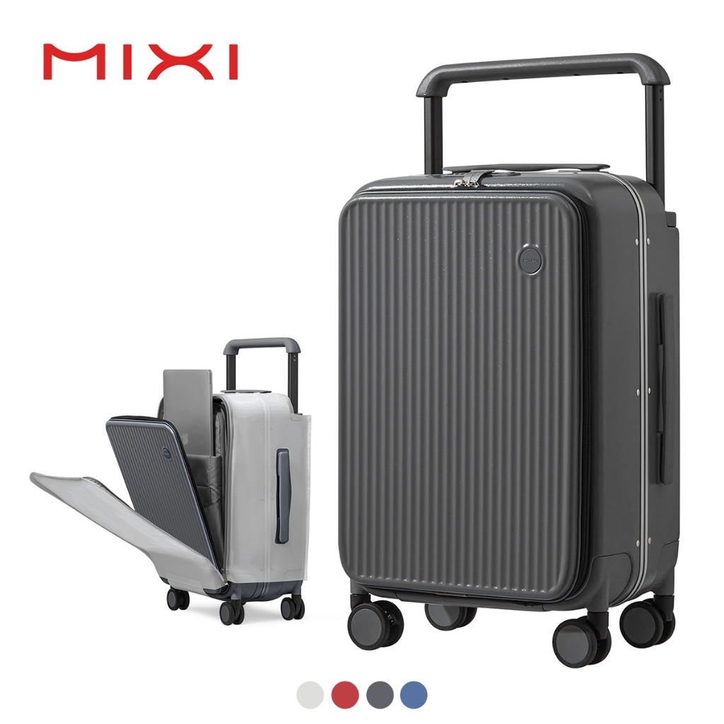 Mixi PC Front Open Luggage Aluminum Frame Wide Handle Suitcase 20 ...