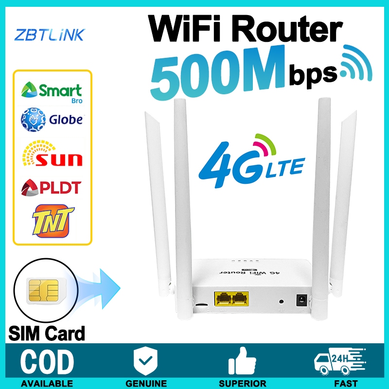 Zbtlink SIM card router WiFi 4G router with SIM card, modem, 500Mbps 4G ...