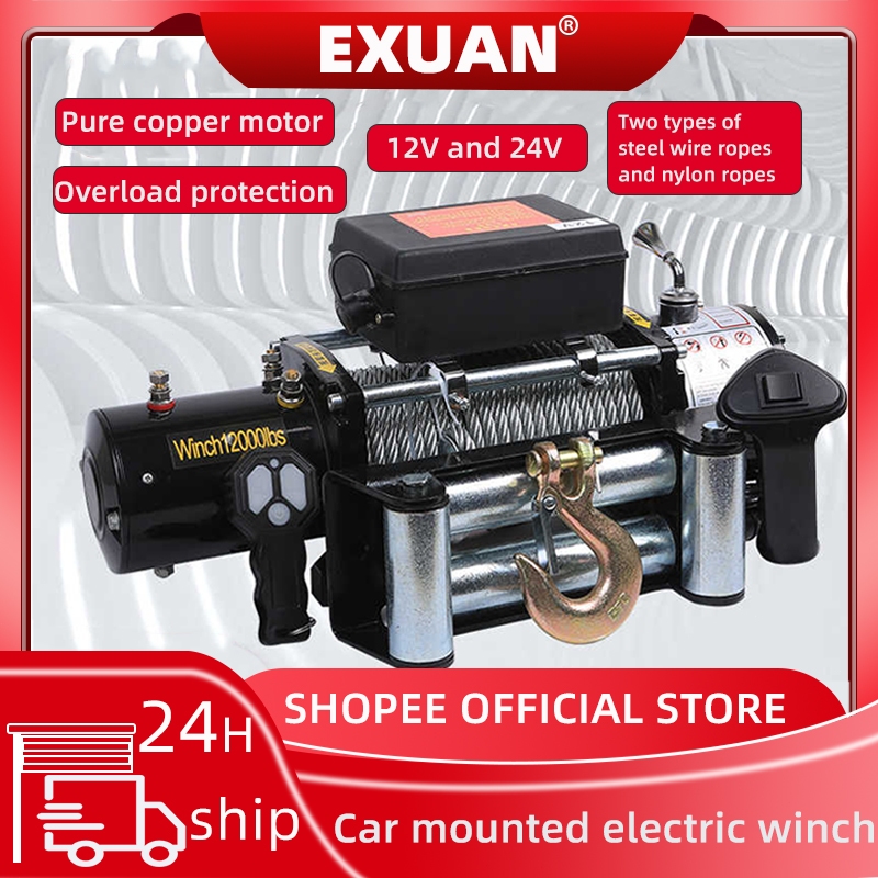 13500LBS /12000LBS Electric Winch 12V/24V Crane 4X4 With Remote Control ...