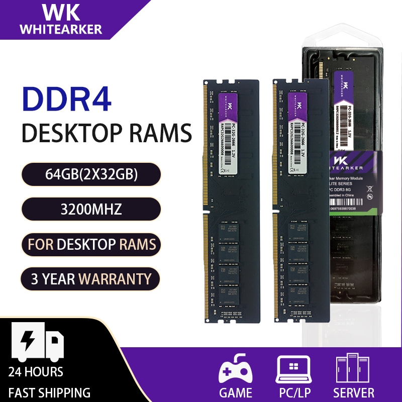 WK 64GB (2x32GB) 3200mhz Udimm DDR4 RAM Stick for desktop PC 288Pin ...