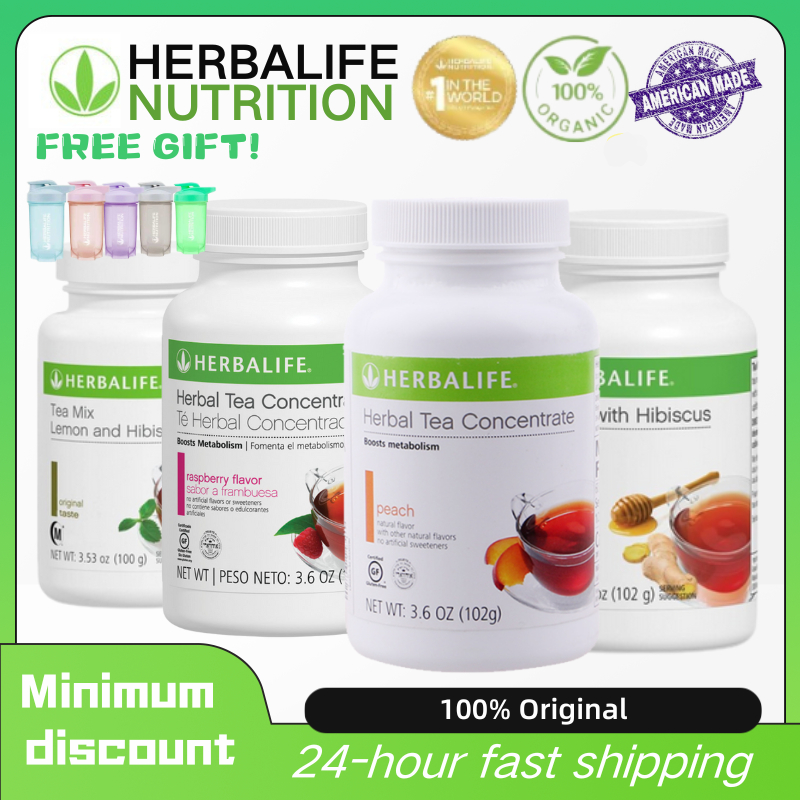 【Free Gift】Herbalife tea drink (Lemon/Peach/Raspberry/Honey) 102g ...