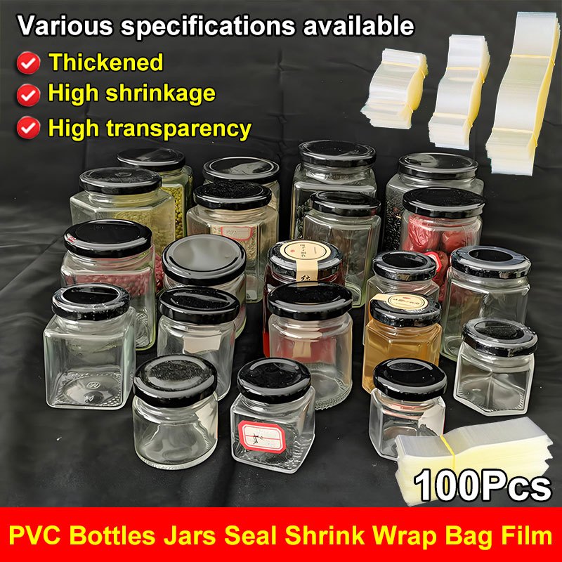 PVC Shrinkable Plastic Cap 100Pcs High Quality Shrinkable Wrap Film PVC ...