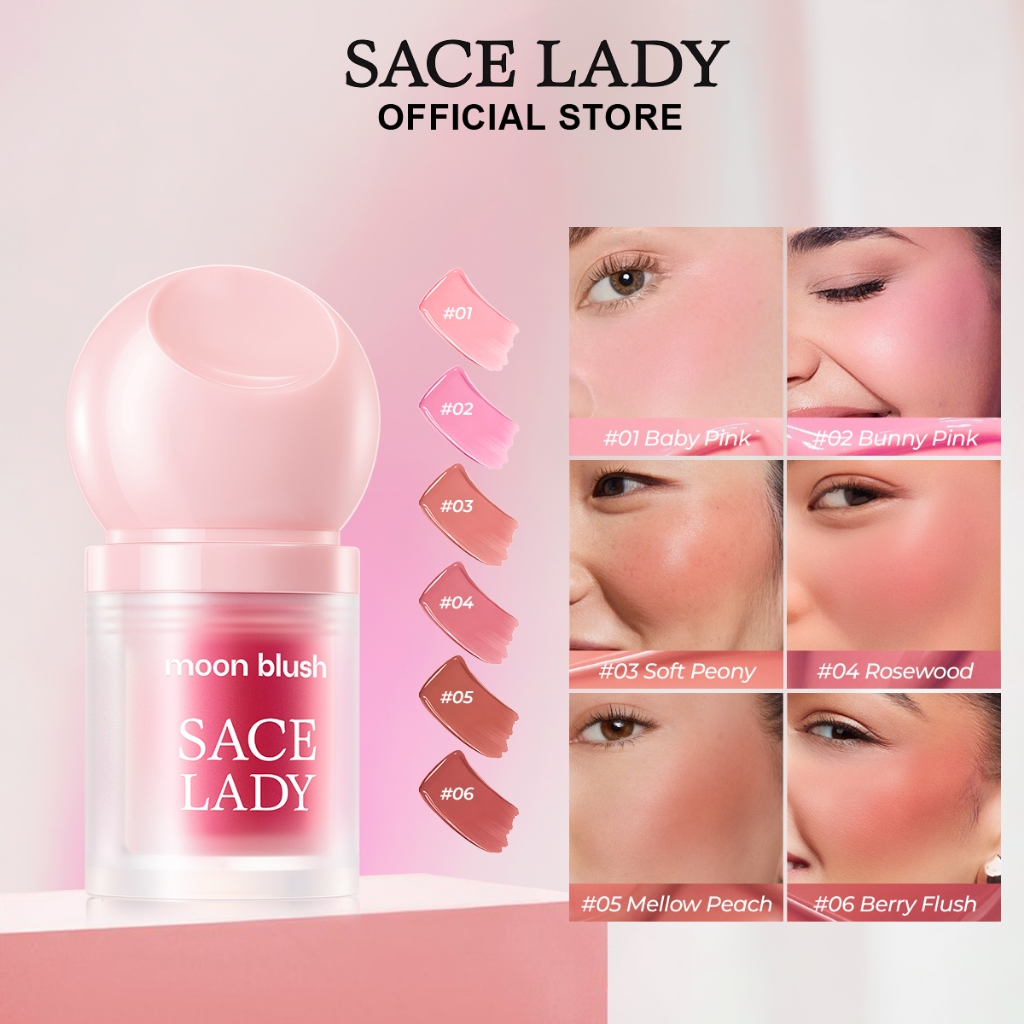 SACE LADY Water-Serum Liquid Blush Natural Cheek Tint Blusher Nourishes Lip Multi-Use Face ...