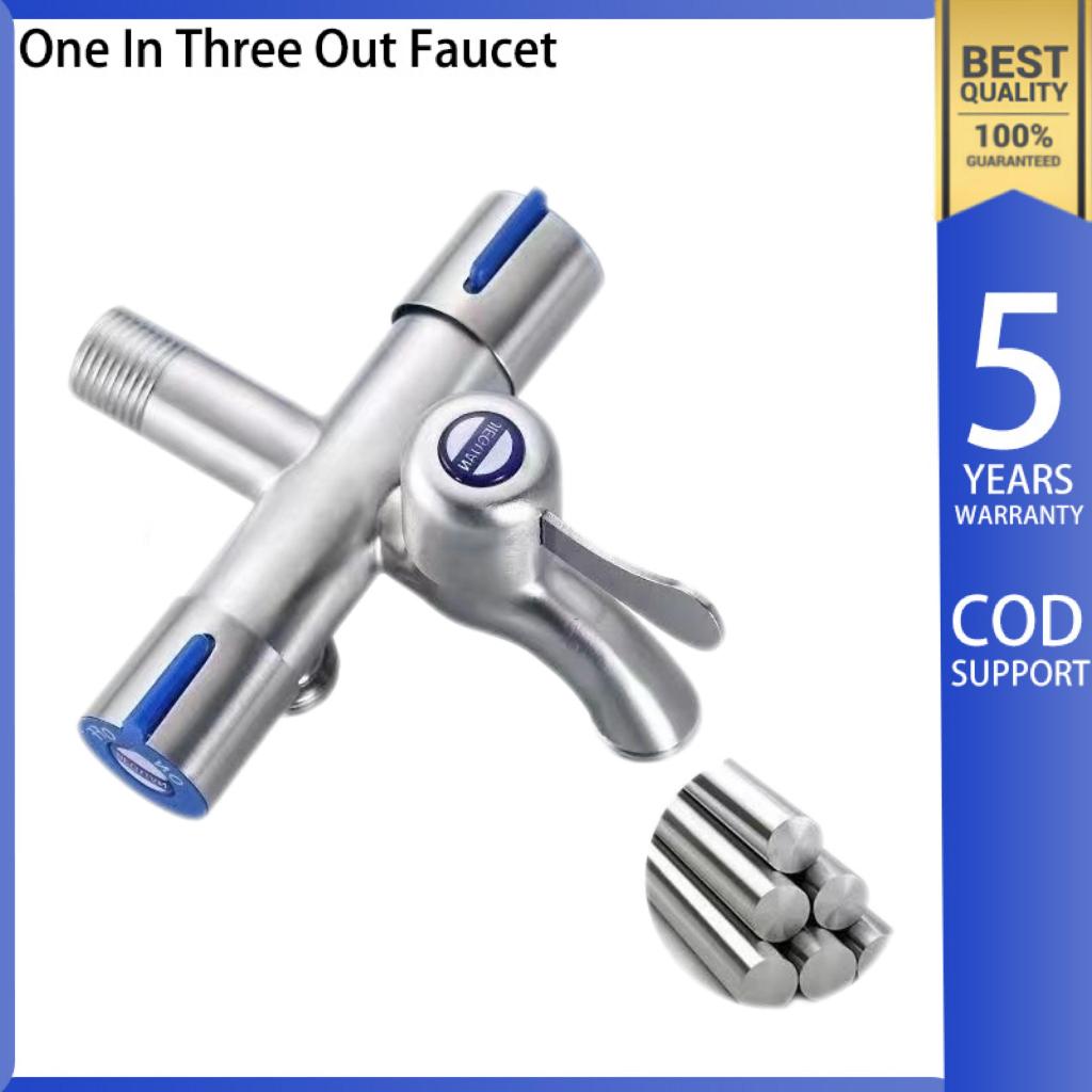 1-In-3-Out Faucet Diverter Kit - Dual-Head Water Splitter with 4-Way ...