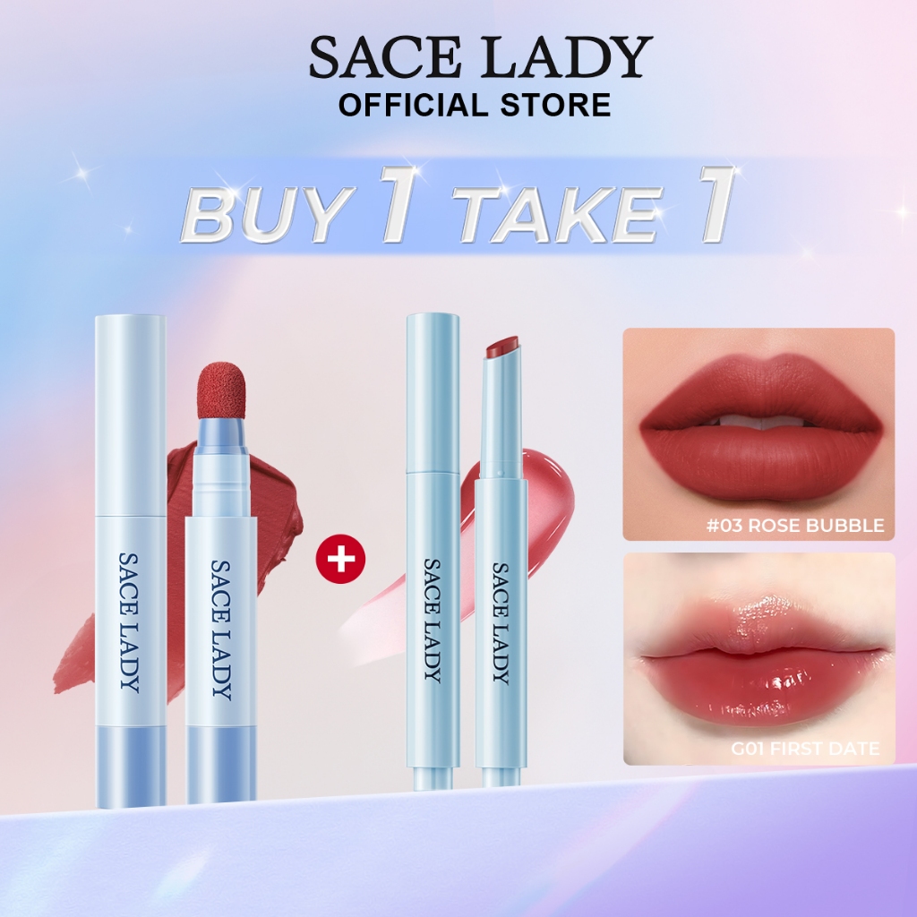 SACE LADY SFluffy Bubble Matte Air Cushion Lipstick+Matte Lip Gloss ...