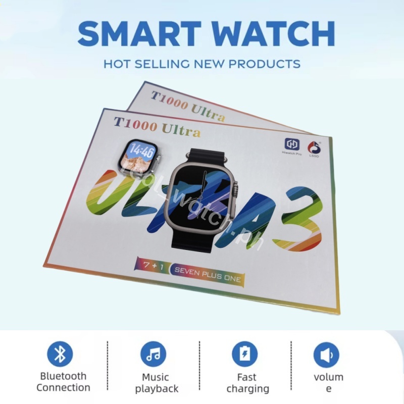 T1000 Ultra 3 Smart Watch Ultra 7+1 Strap Cheaper Pirce Phone Call ...