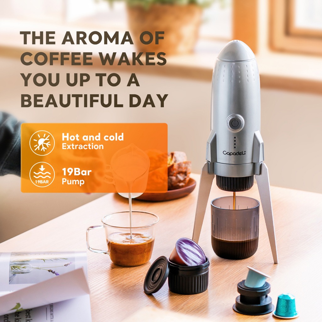 2025 Portable Rocket Coffee Machine Outdoor Capsule Automatic Espresso ...
