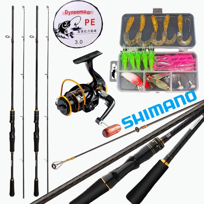 Fishing Rod Set Golden fishing rod Durable Metal Fishing Set Fishline ...
