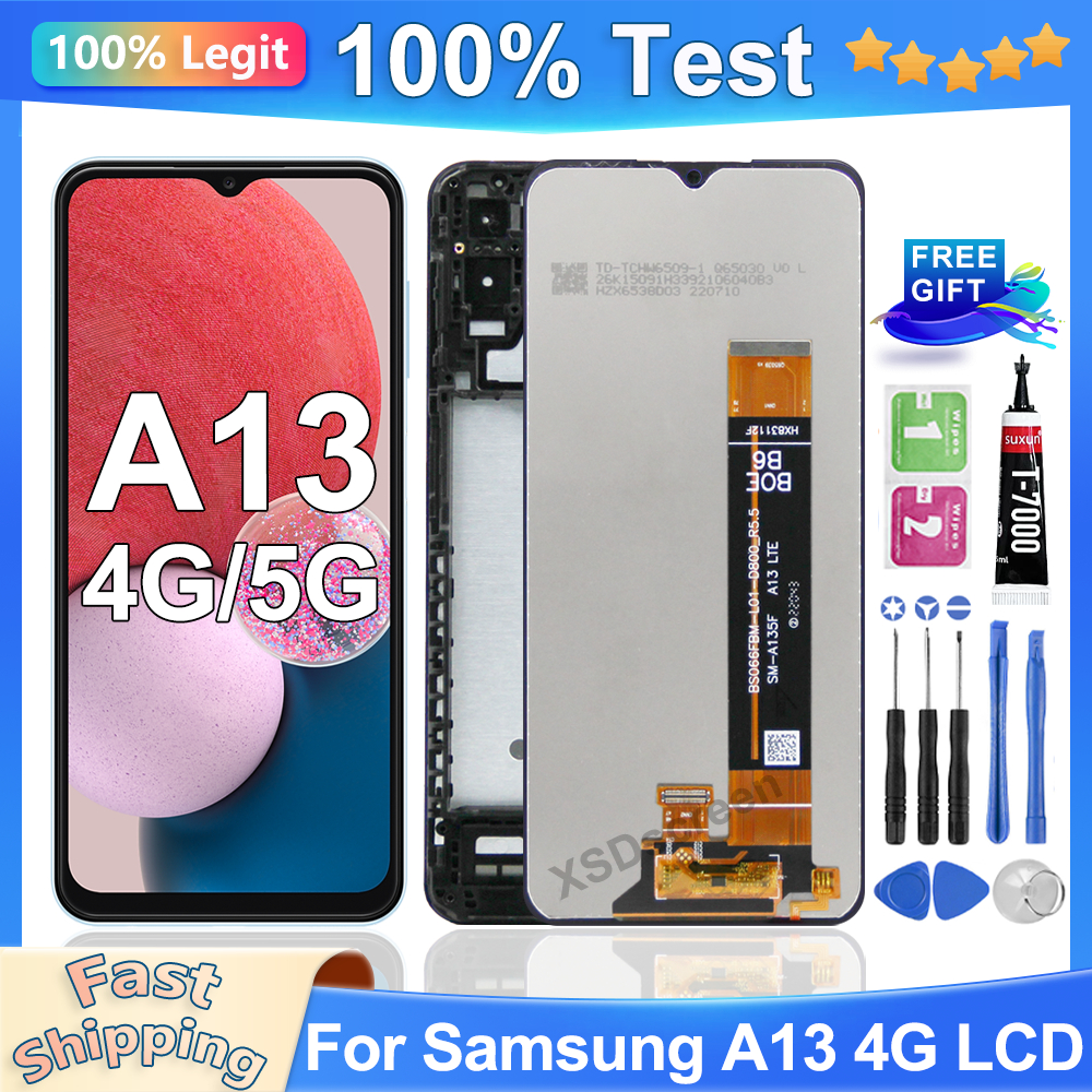 For Samsung Galaxy A13 4G 5G LCD Display SM-A135 SM-A136 Touch Screen Digitizer Assembly ...