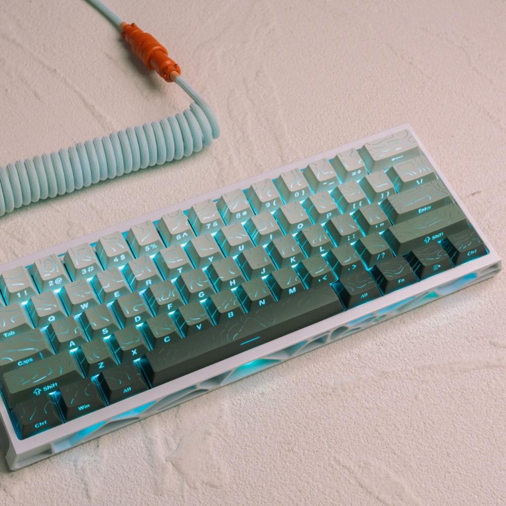 Womier Glass Green Topographic Shine Through 135 Keys Cherry Profile ...