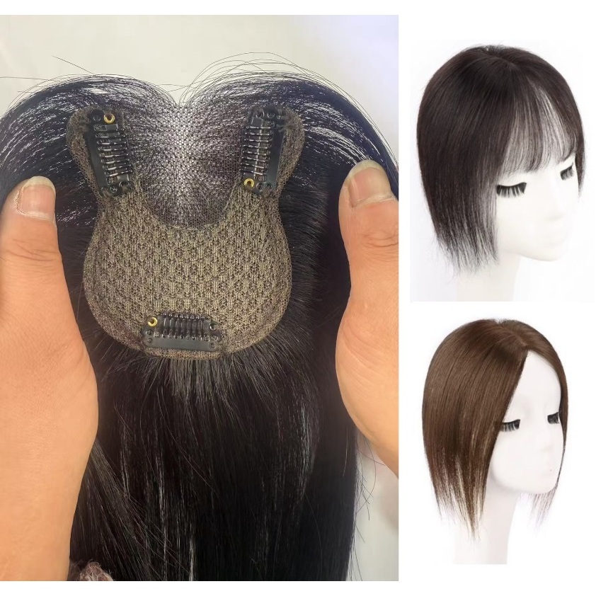 8cmx10cm Seamless Lace 100%Human Hair Forehead Hairline Topper with ...