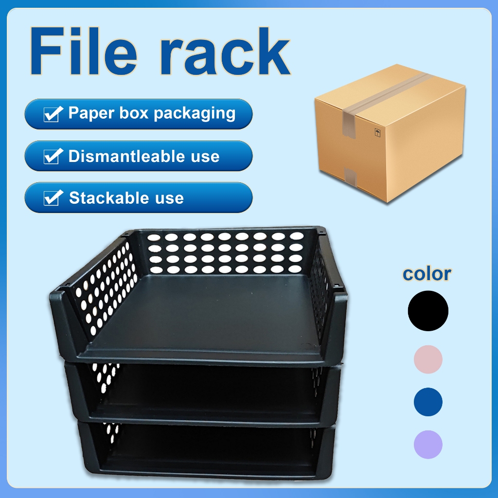 3L file tray file organizer portable stackable desktop organizer ...