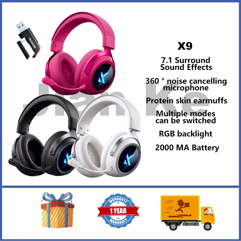 MCHOSE X9 Head mounted Wireless Bluetooth Headphone Tri-mode 53mm Ultra ...
