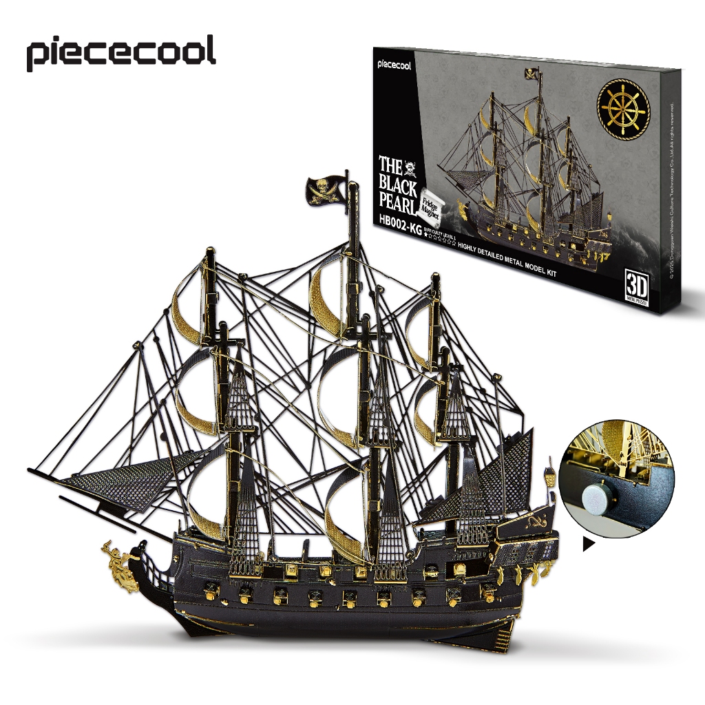 Piececool 3D Metal Model Kit , Black Pearl Pirate Ship Refrigerator ...