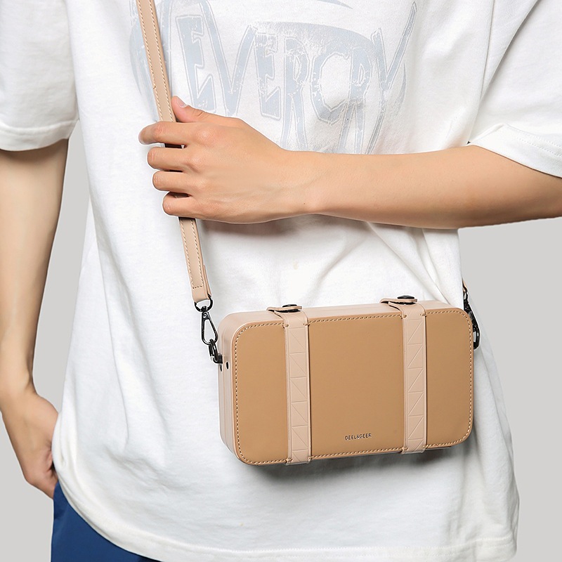 Crossbody bag Men's hard shell box bag Fashion mobile phone shoulder ...