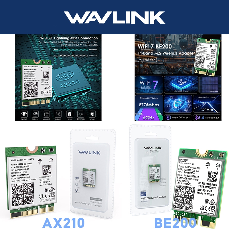 WAVLINK WiFi Card AX210/BE200 WiFi 6E WiFi 7 Tri-band Wireless Network Card | Shopee Philippines