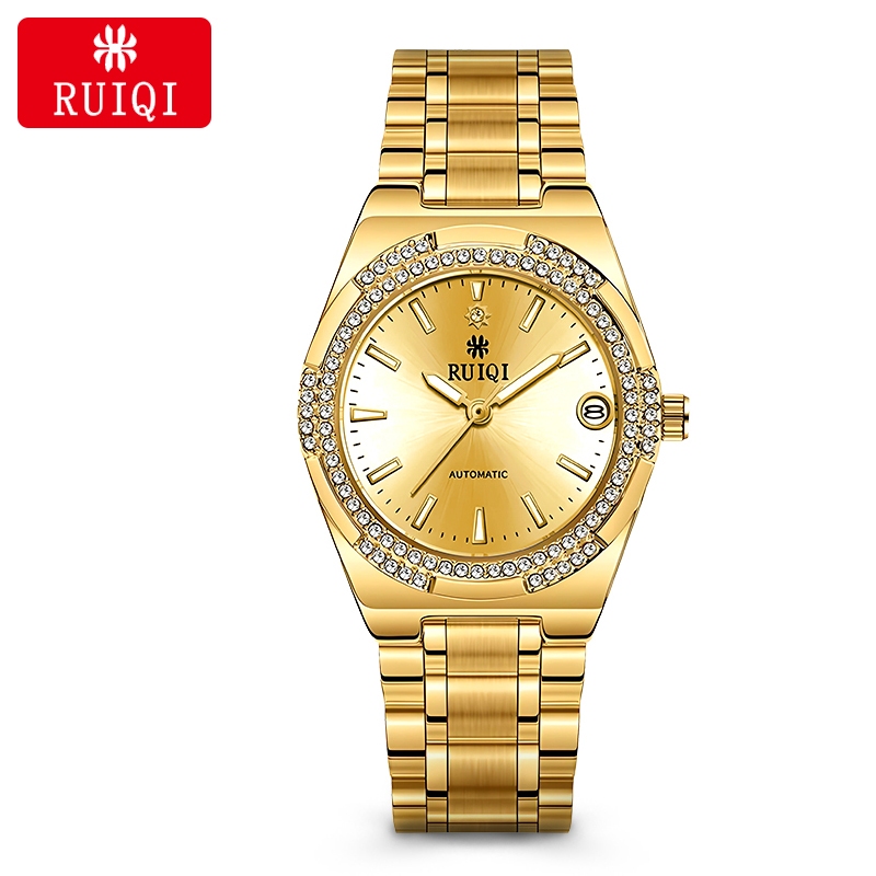 RUIQI Automatic Watch for Women All Gold Original Waterproof Leather ...