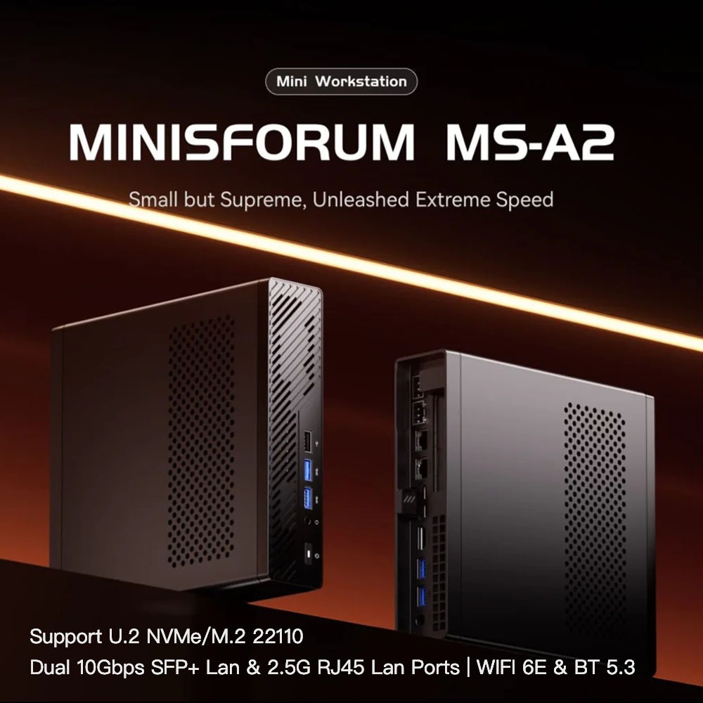 Minisforum MS-A2 Mini PC R9 7940HX/9955HX Dual 10G SFP+ Dual 2.5G Lan U ...