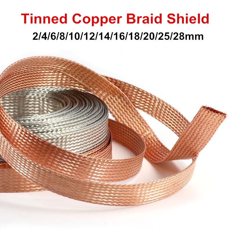 Tinned Copper Braid Shield Mesh Dense Woven Braided Copper Wires ...