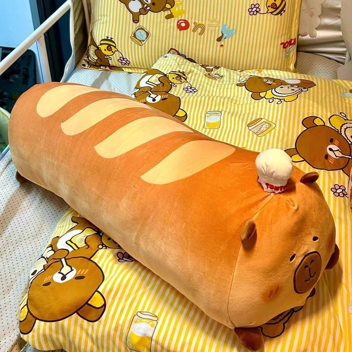 70cm Cute Capybara Bread Plush Pillow Cute Food Plushie Doll Soft Funny ...