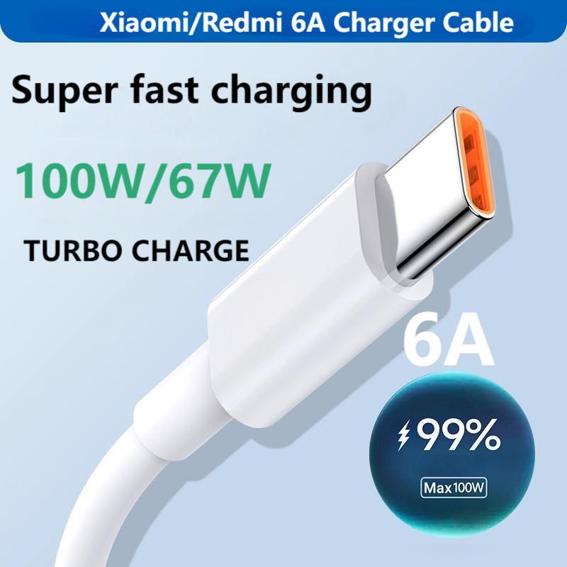 Xiaomi Fast Charging Data Cable Type-C USB 6A For Mi 11 10 10T Pro Poco ...