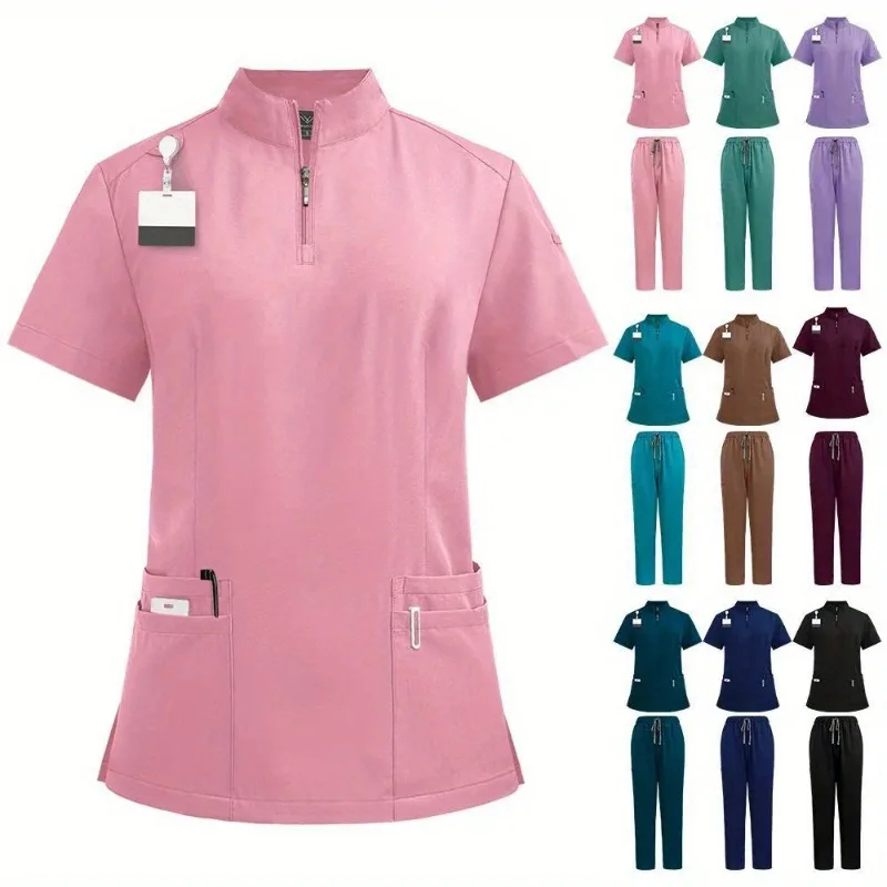 Unisex Medical Uniform High Overall Nurse Scurbs Set Women Hospital ...