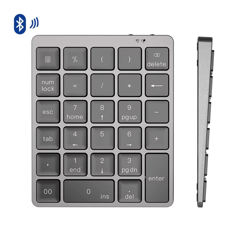 Wireless Bluetooth Numeric Numpad 28 Keys One Handed Keypad Finance ...