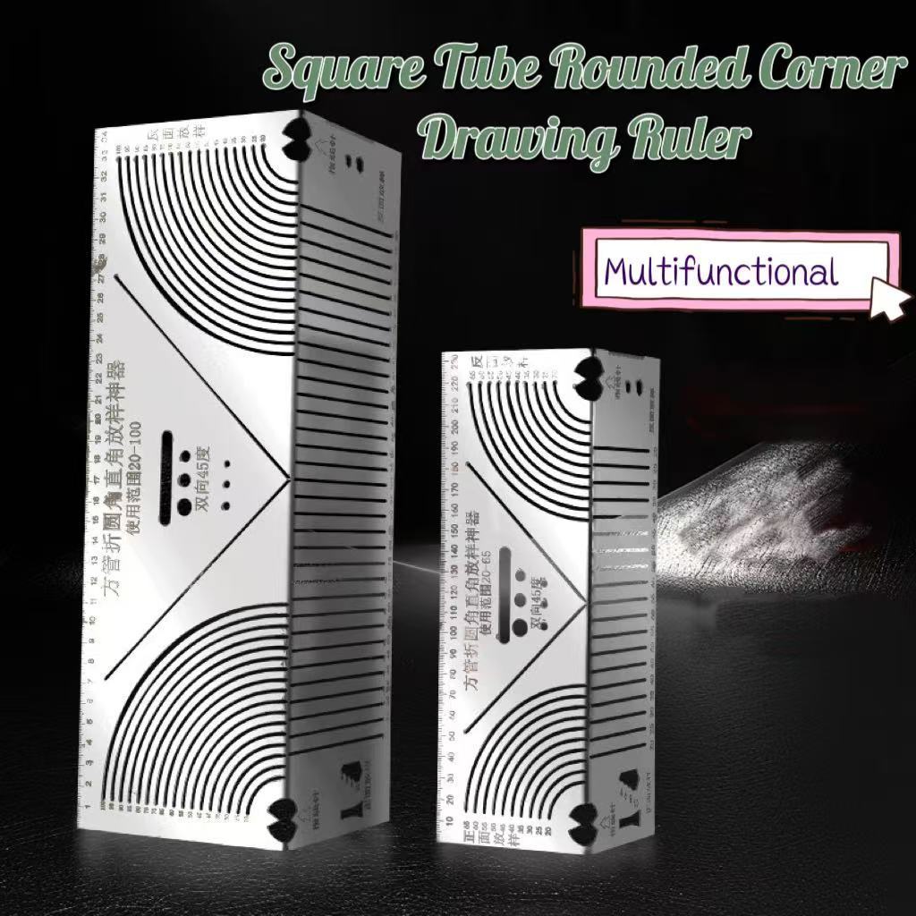 Rounded Corner Metal Ruler for Accurate Square Tube Designs and Angles ...