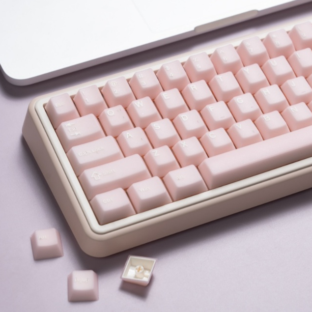 Womier Translucent Pink Jade Keycaps Cherry Profile Double Shot PBT ...