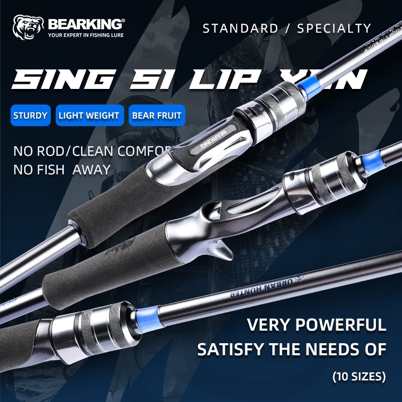 BEARKING New Hunter High Carbon Spinning Rod for Long Casting and Wild Fishing with Durable SIC ...