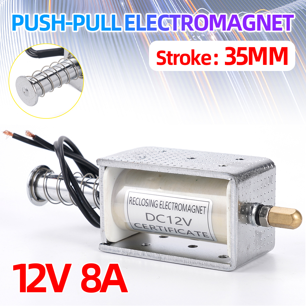 Electric 35mm Long-Stroke Push-Pull Solenoid DC12v Small ...