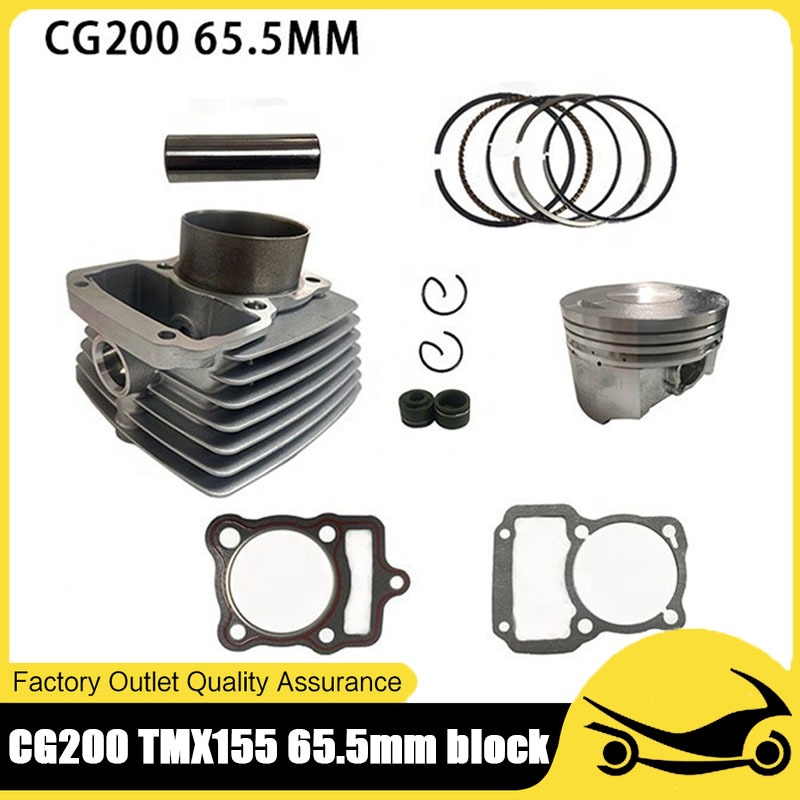 CG200 TMX155 Block plug and play 65.5mm Big Bore Cylinder Piston Top ...