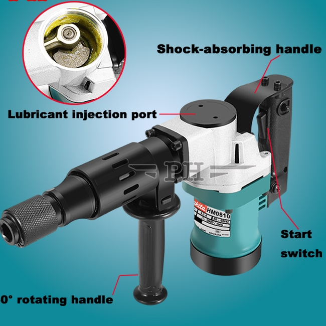 1000W Rotary Demolition Hammer Heavy Duty J0810 Concrete Breaker ...