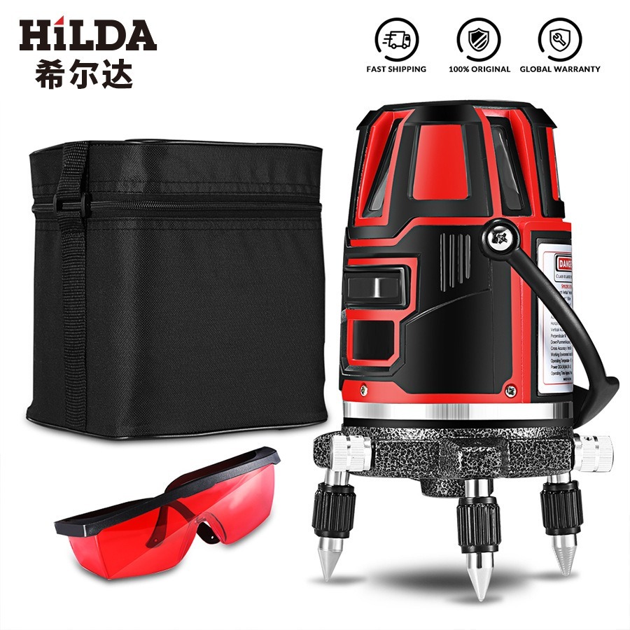 Hilda 5 Line Laser Level Infrared Level Automatic Line Projection ...