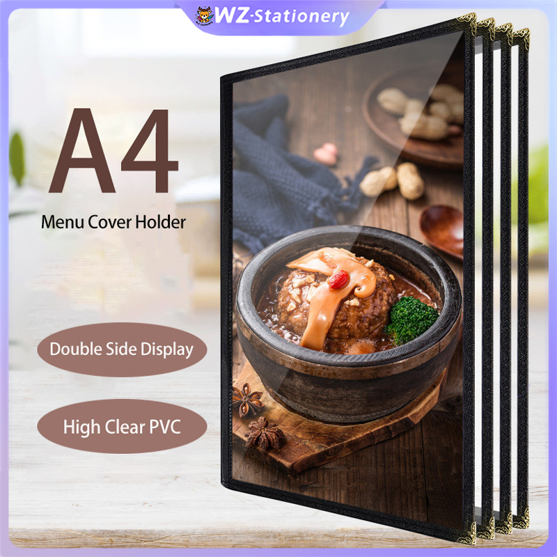 Transparent Menu Clip Cover A4 Restaurant Cafe Bar Coffee Shop DIY Cook ...
