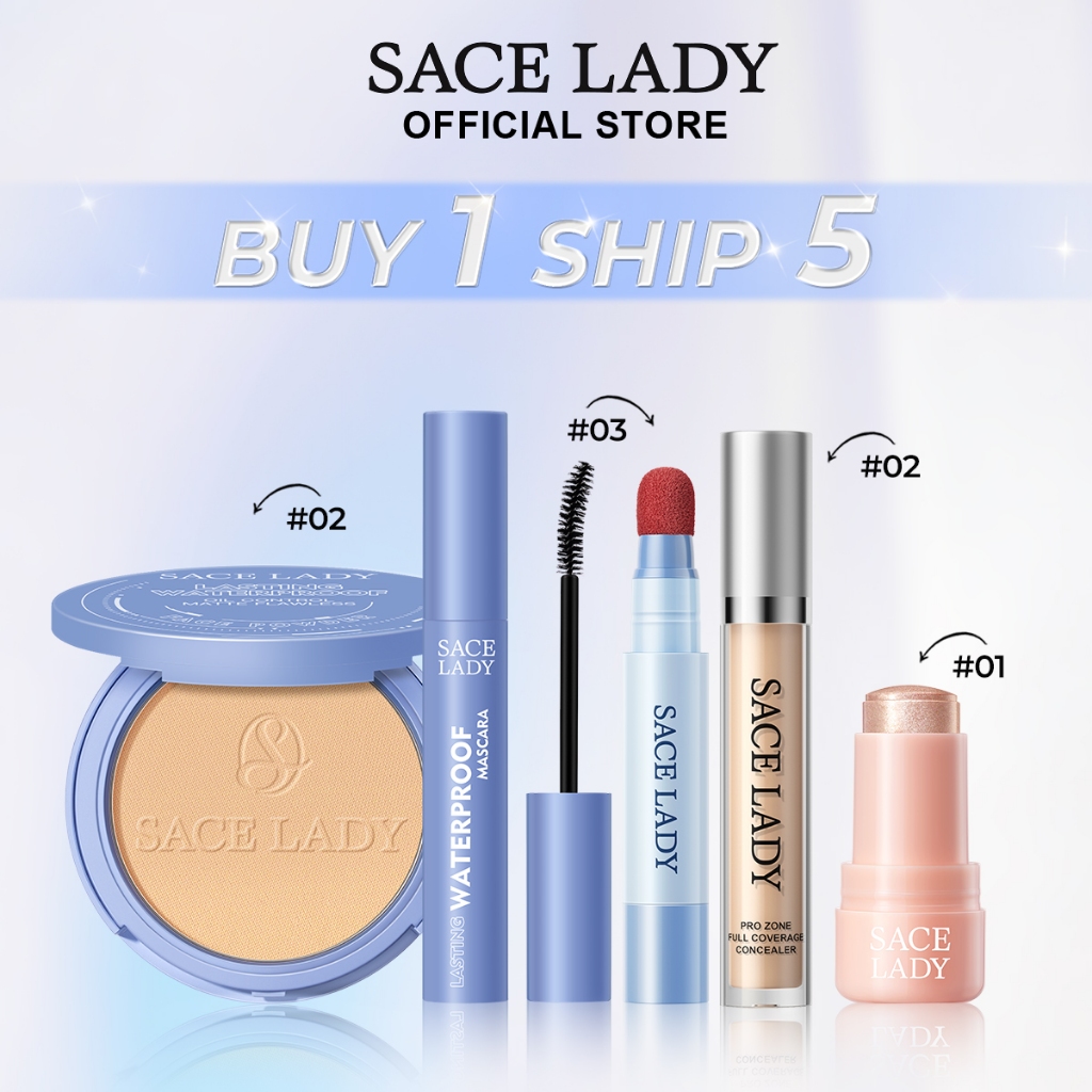 SACE LADY Long Lasting Waterproof Makeup Set 5pcs [Mascara+Face Powder ...