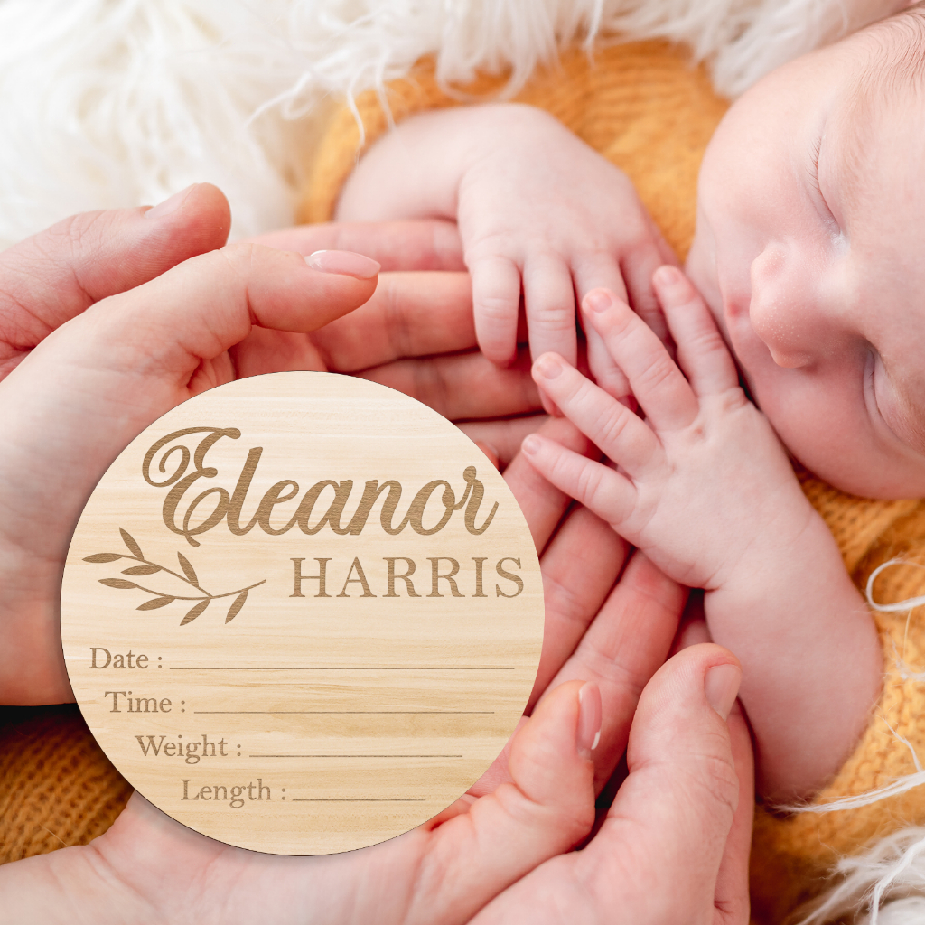 Personalized Baby Birth Announcement Sign Newborn Wooden Board Custom ...