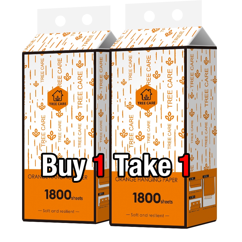 1800 sheets 【Buy 1 take 1】XL size Orange Pull down tissue Wall-Mounted ...