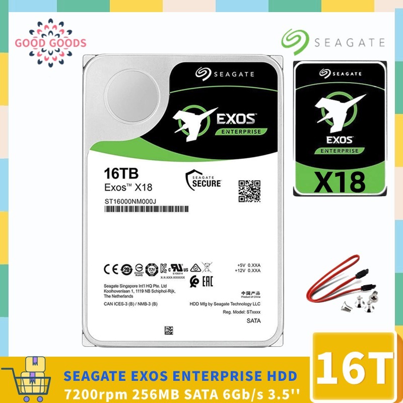 SEAGATE EXOS X18 16TB ST16000NM000J 3.5 HDD 7200rpm 256MB SATA 6Gb/s ...