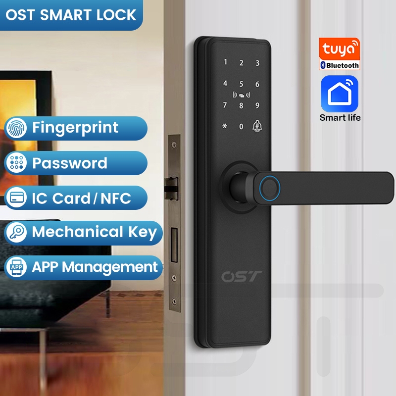 OUSHITE Smart Anti-Theft Door Lock Digital Password Knob Lock ...